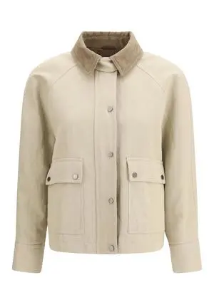 Brunello Cucinelli Brunello Cucinelli Cotton-Linen Jacket Cream