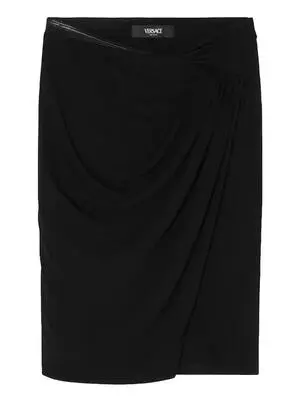 Versace Midi Skirt With Asymmetrical Hemline - Black
