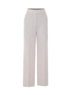 Max Mara Attinia Wool Piquet Trousers - White