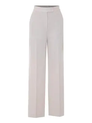 Max Mara Attinia Wool Piquet Trousers - White