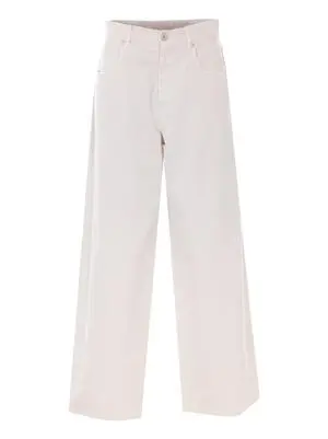 Brunello Cucinelli Monile-dyed Relaxed Denim Trousers - White