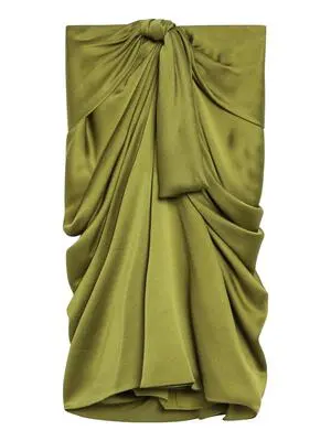Chloé Draped Silk Skirt - Green