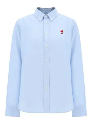 AMI Paris Adc Cotton Shirt - Blue