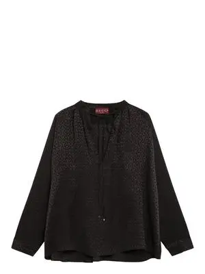 Gucci Silk Jacquard Shirt With Horsebits - Cream