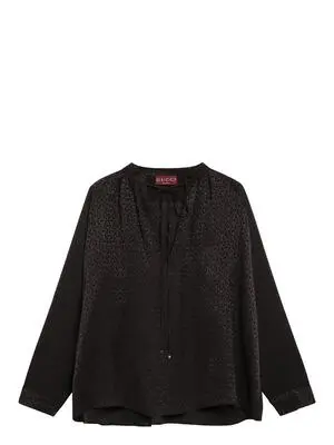 Gucci Silk Jacquard Shirt With Horsebits - Cream