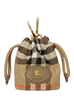 Burberry Check Pouch Charm - Cream