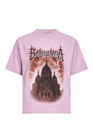 Balenciaga Old Pink Sacré Cœur Medium Fit T-shirt - Multicolor