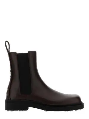 Bottega Veneta Leather Chelsea Ben Ankle Boots - Brown