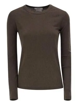 MAX MARA Max Mara Women Mxmsalmone - Ribbed Lyocell And Silk T-Shirt