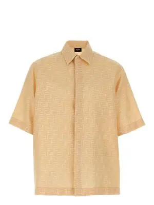 Fendi Fendi Men Ff Jacquard Shirt Cream