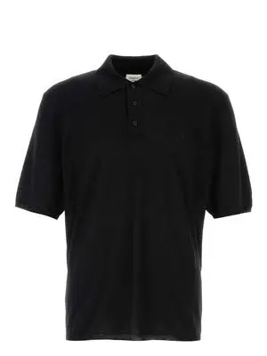 Saint Laurent Wool Polo Shirt - Black
