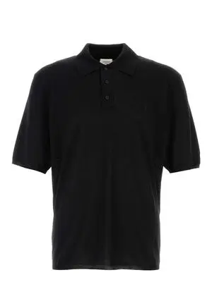 Saint Laurent Wool Polo Shirt - Black