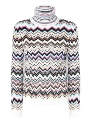 Missoni Zig Zag Motif Turtle-neck Sweater - Multicolor