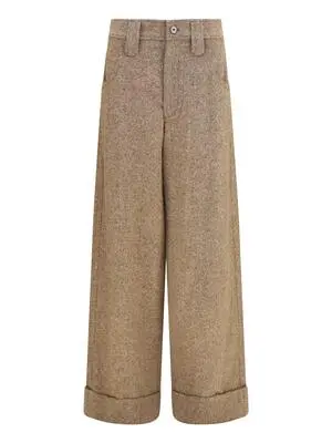 Brunello Cucinelli Tailored Wool-blend Pants - Cream