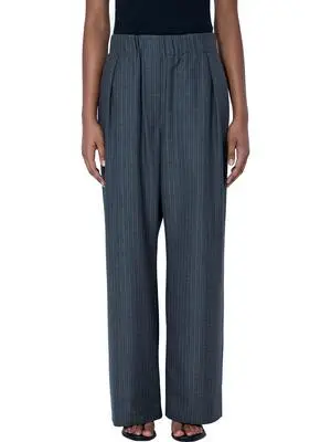 JIL SANDER Pinstripe Wide-leg Trousers - Gray