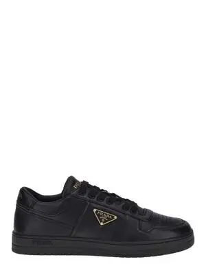 Prada Downtown Leather Sneakers - Black