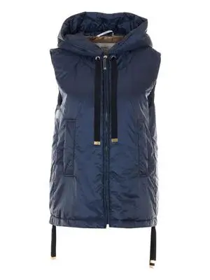 Max Mara S MAX MARA Greengo Drop-Proof Canvas Padded Vest Blue