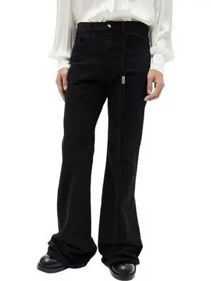 ANN DEMEULEMEESTER Cotton Denim Bootcut Jeans - Black