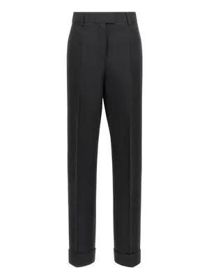 FERRAGAMO Stretched Pleated Trousers - Black