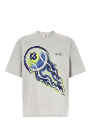 Casablanca Flaming Tennis Ball' T-shirt - Gray