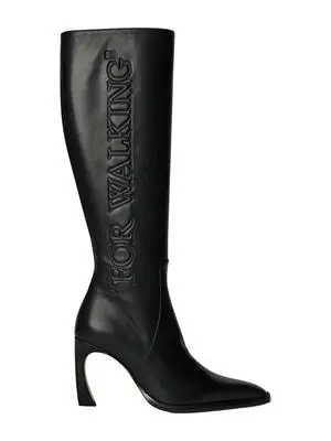 Off-White Leather For Walking Loop Boots - Black