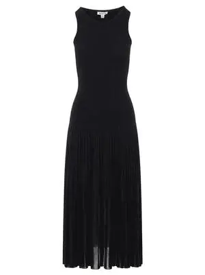 Alaïa Pleated Sheer Dress - Black