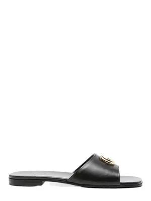 Gucci Gg Marmont Leather Flat Sandals - Multicolor