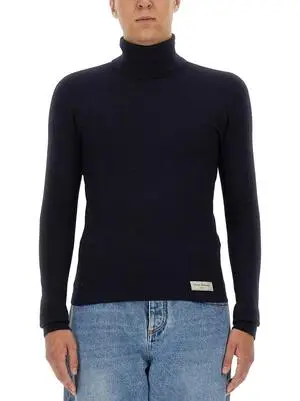 Balmain Turtleneck Knit Pullover - Blue