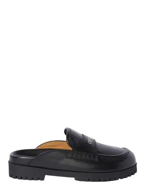 Off-White Leather Slip-on Loafers - Black