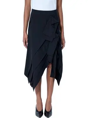 Bottega Veneta Asymmetric Layered Skirt - Black