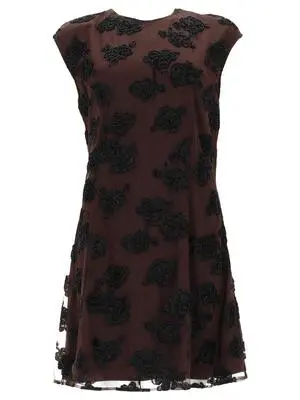 ROTATE BY BIRGER CHRISTENSEN Floral Detail Mini Dress - Brown