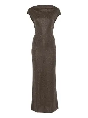 Max Mara Dress With Lamé Detail - Brown