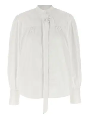 Prada Cotton Bow Shirt - White