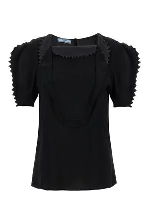 Prada Cady Crêpe Top - Black