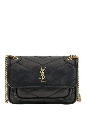 Saint Laurent Mini Niki Leather Shoulder Bag - Black