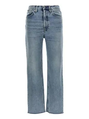 TOTEME High Waist Straight Leg Denim Jeans - Blue