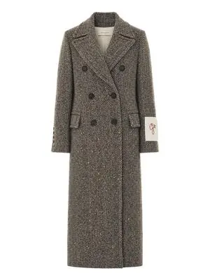 GOLDEN GOOSE Chevron Double-breasted Coat - Gray