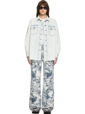 Off-White Fresco Arrow Denim Shirt Jacket - Blue