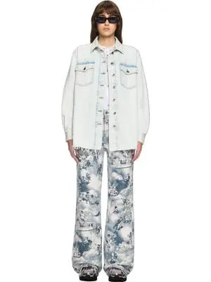 Off-White Fresco Arrow Denim Shirt Jacket - Blue
