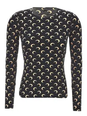 MARINE SERRE Moon Printed Jersey T-shirt - Black