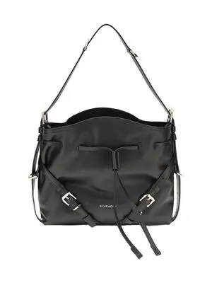 Givenchy Small Voyou Bucket Handbag In Glossy Leather - Black