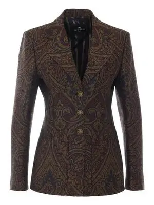 Etro Paisley Print Single Breasted Jacket - Brown