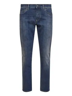 Dolce & Gabbana Blue Stretch Cotton Denim Slim Jeans - Multicolor