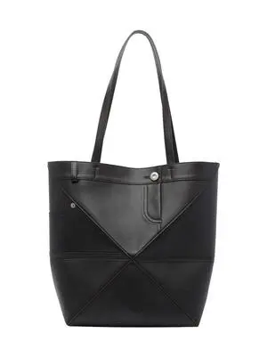 Loewe Medium Puzzle Fold Trousers Effect Tote Bag - Brown