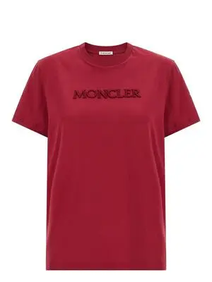 Moncler Logo Embroidery T-shirt - Red