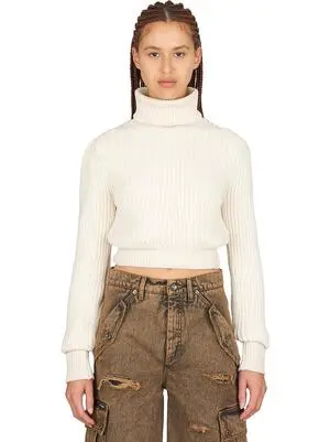 DOLCE & GABBANA DOLCE & GABBANA Wool Knit Ribbed Crop Sweater