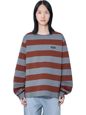 Miu Miu Striped Jersey T-shirt - Gray