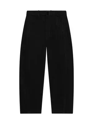 LEMAIRE Cotton Trousers With Belt - Black
