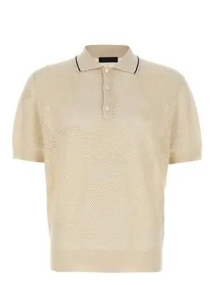 Prada Openwork Polo Shirt - White