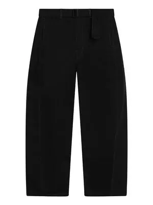 LEMAIRE Cotton Trousers With Belt - Black